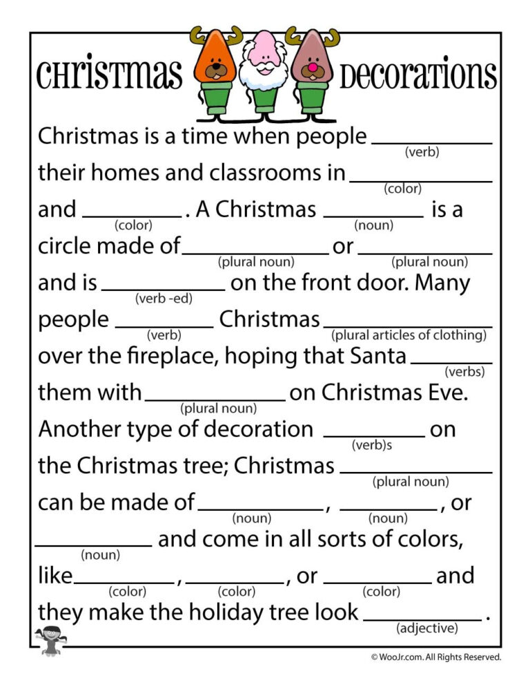 Christmas Mad Libs Middle School 2025 - Printablemadlibs.com