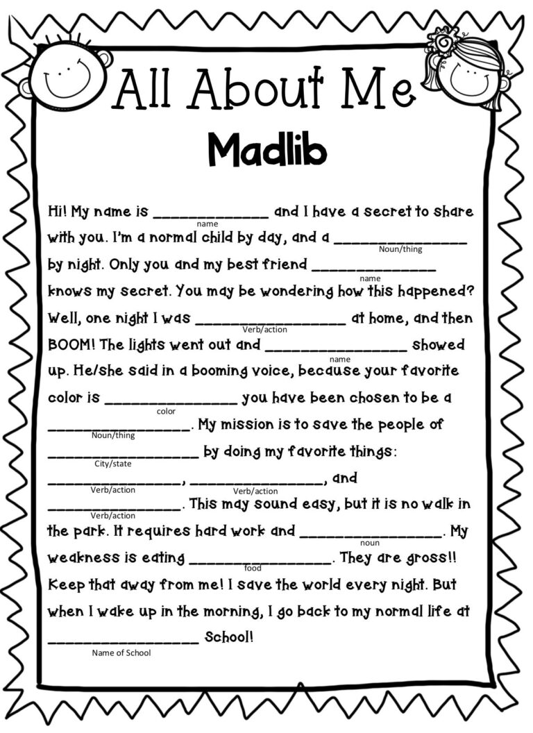 Mad Libs Story For Puppet Show Printable 2025 - Printablemadlibs.com