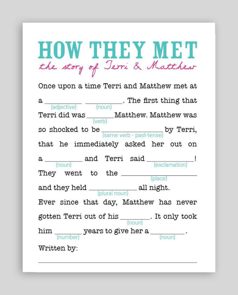 Wedding Mad Libs Sign 2025 - Printablemadlibs.com